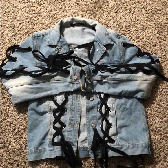 Kosmios | Jackets & Coats | Denim Tie Jacket | Poshmark